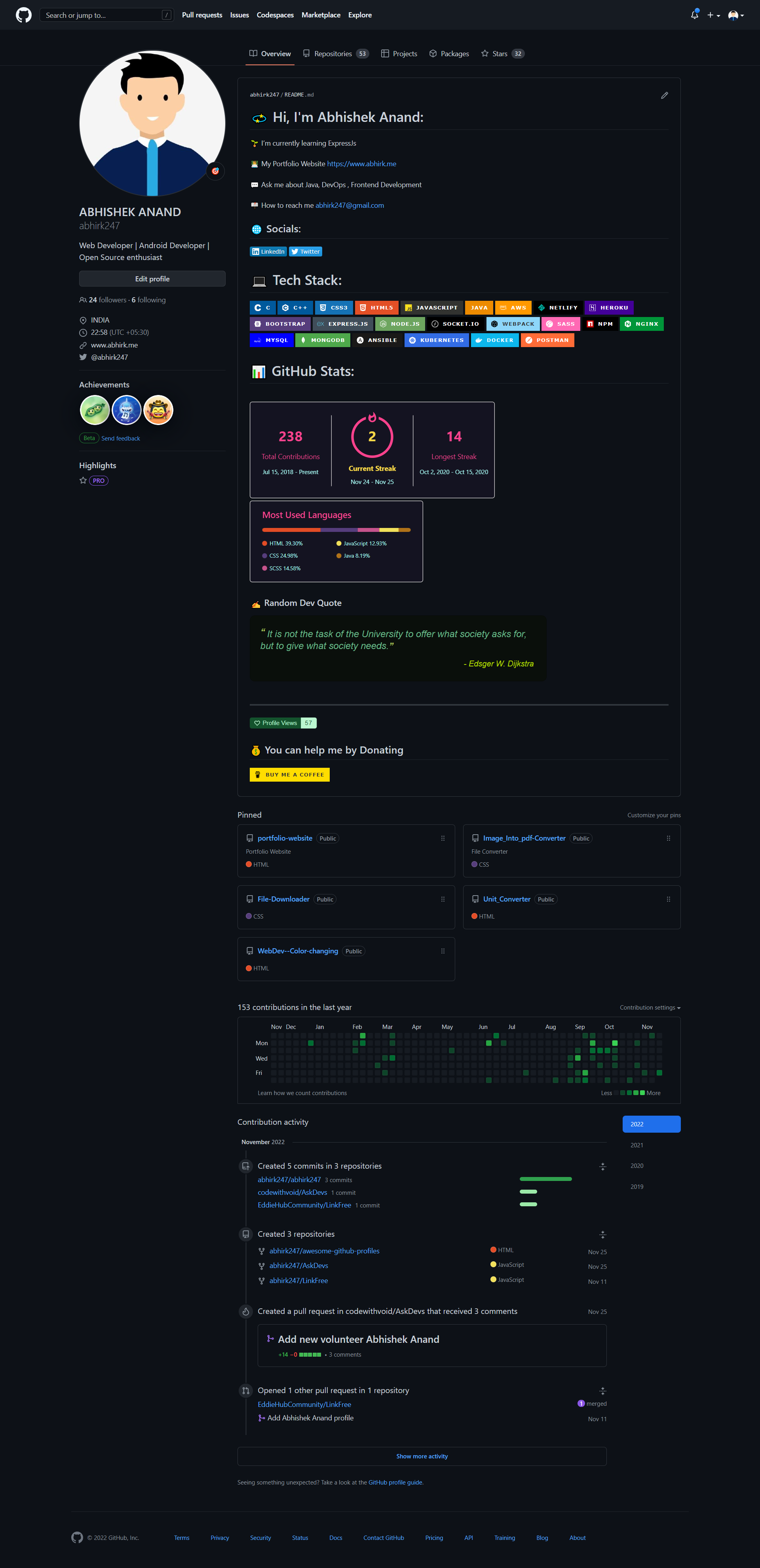 Abhishek Anand · Issue 1547 · Eddiehubcommunityawesome Github Profiles · Github