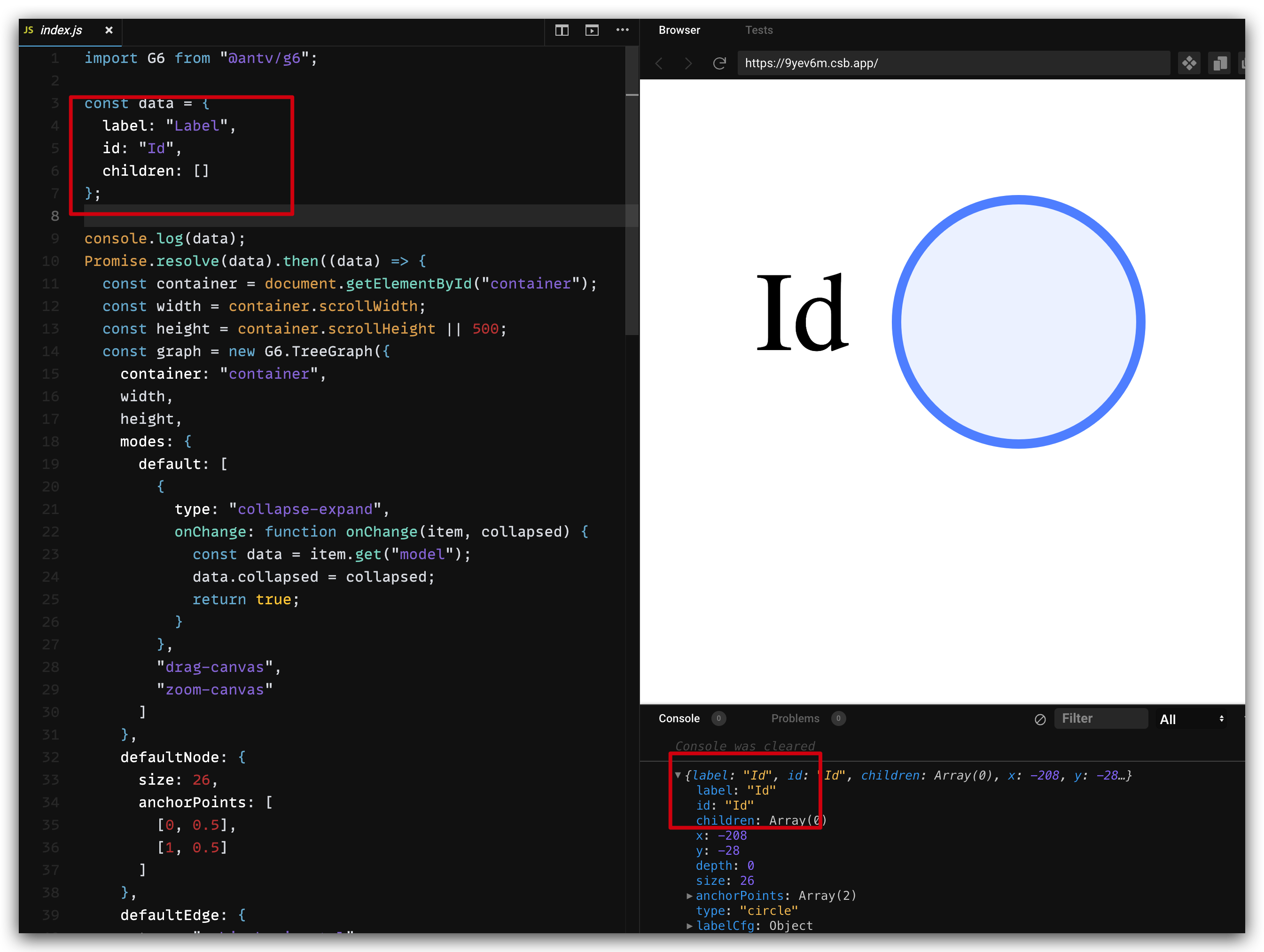 TreeGraphData 中 id 和 label 字段共存，label 的值被 id 替换 · Issue #4209 · antvis/G6 · GitHub