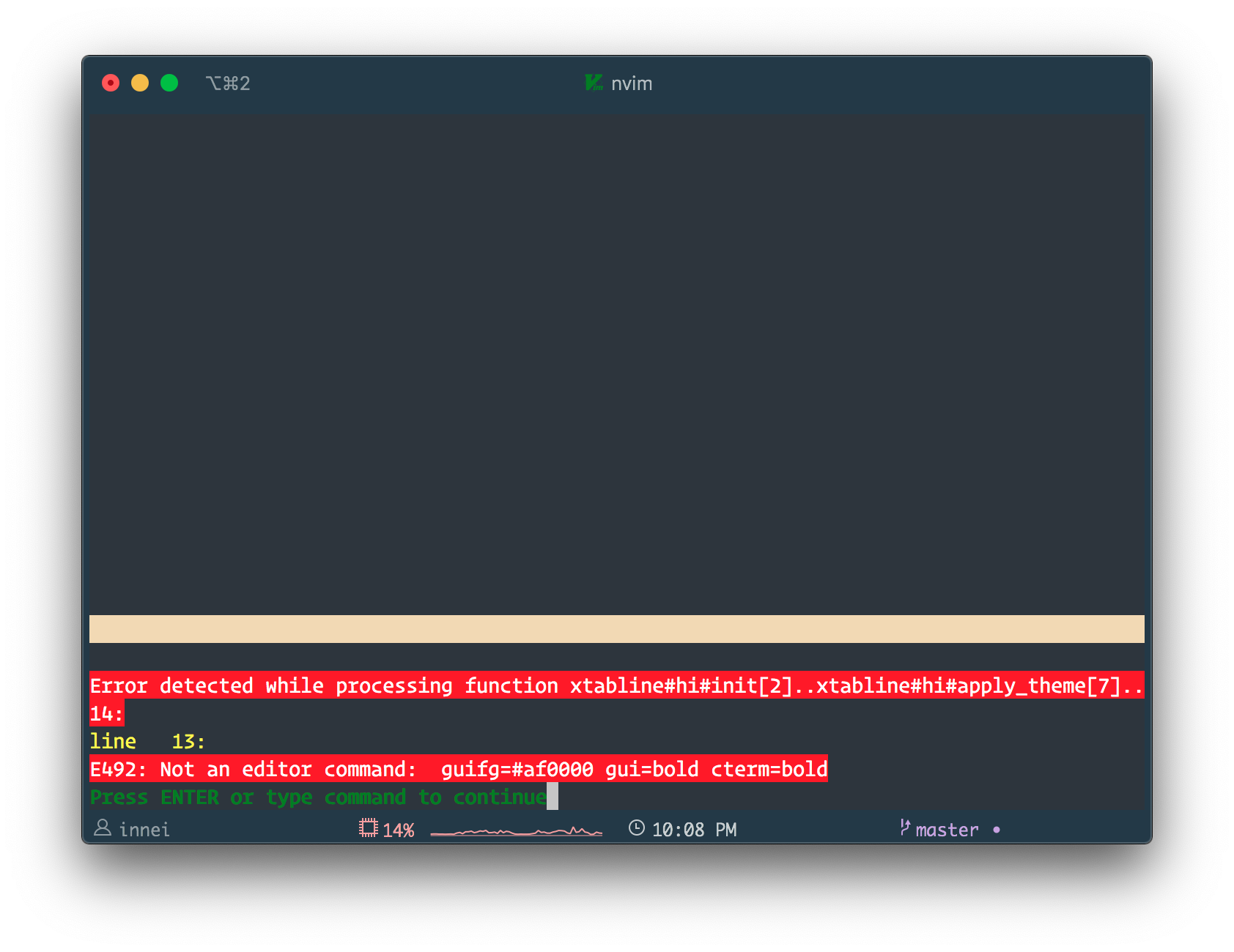 how to fix the error in tabline · Issue #11 · theniceboy/nvim · GitHub