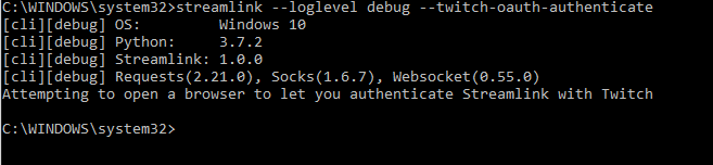 ERROR 401 when doing "streamlink --loglevel debug --twitch-oauth-authenticate" · Issue #2339 ...