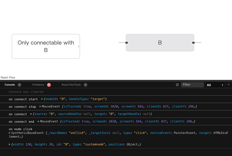 Connecting to the same node will trigger onNodeClick · Issue #2202 · xyflow/xyflow · GitHub