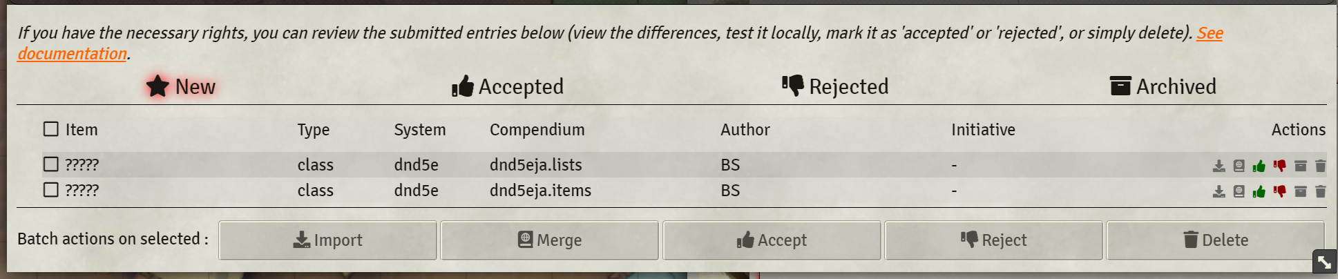 Special character names are not shown in the review macro · Issue #17 · SvenWerlen/fvtt-data ...