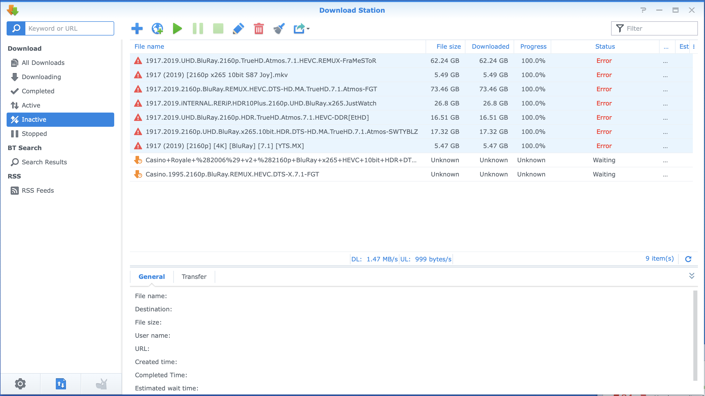 Lots of failed downloads with Download Station · Issue #6073 · Radarr ...