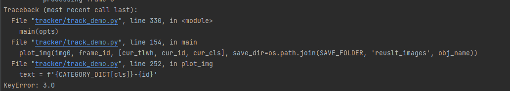 关于使用track_demo.py测试自定义视频的错误 · Issue #41 · JackWoo0831/Yolov7-tracker · GitHub