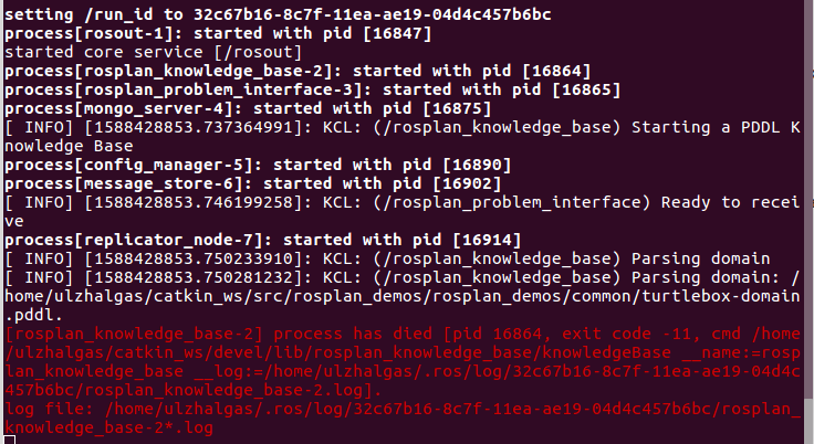 [rosplan_knowledge_base-2] process has been died · Issue #242 · KCL-Planning/ROSPlan · GitHub