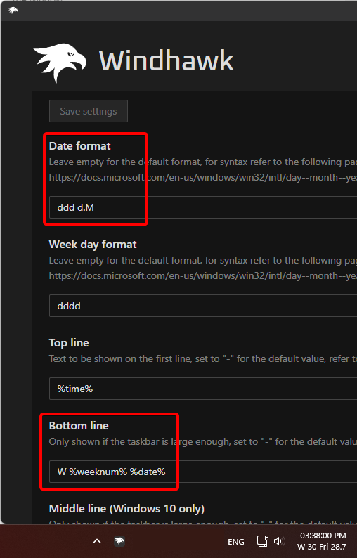 More placeholders for custom clock format · ramensoftware windhawk-mods ...