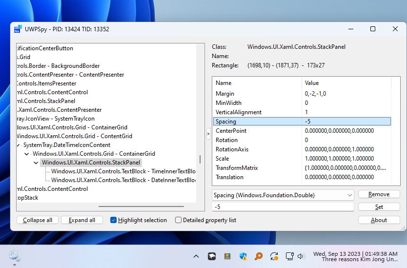 [Taskbar clock customization 1.2.1] Top/bottom line -> line spacing option like T-Clock (e.g ...