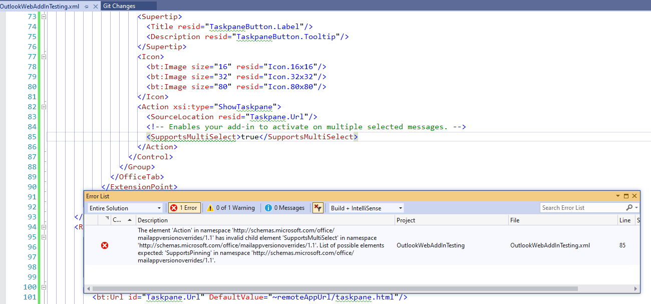 SupportsMultiSelect element not recognized in Visual Studio · Issue #3845 · OfficeDev/office-js ...