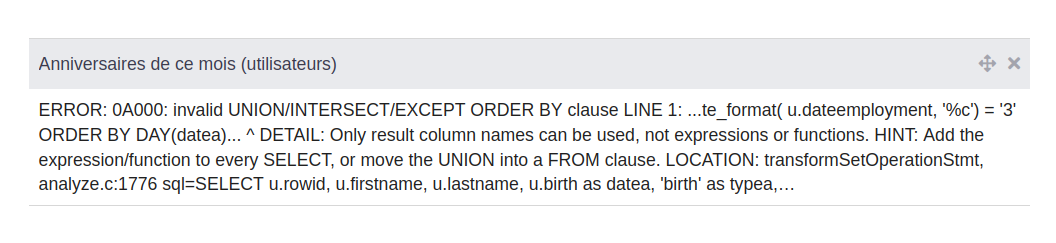 Migration issue 15.0.4 -> 17.0.0: SQL error on "birthday for this month" · Issue #24138 ...