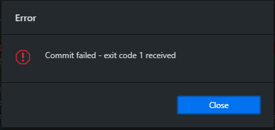 Exit code 1 when I commit to a repo · Issue #8824 · desktop/desktop · GitHub