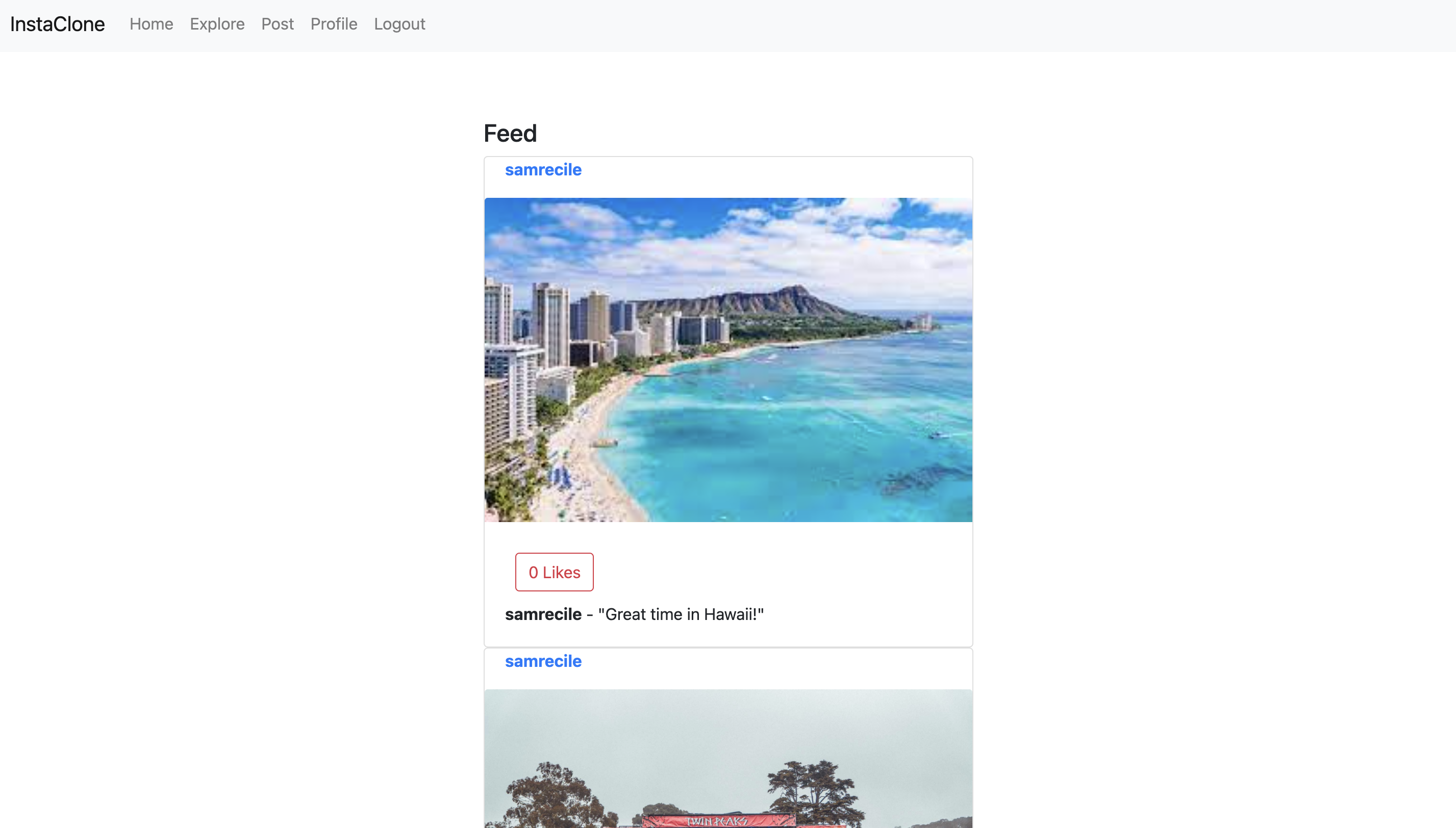 GitHub - samrecile/instaClone: Instagram clone I built with Django (Python). Deployed to Heroku ...