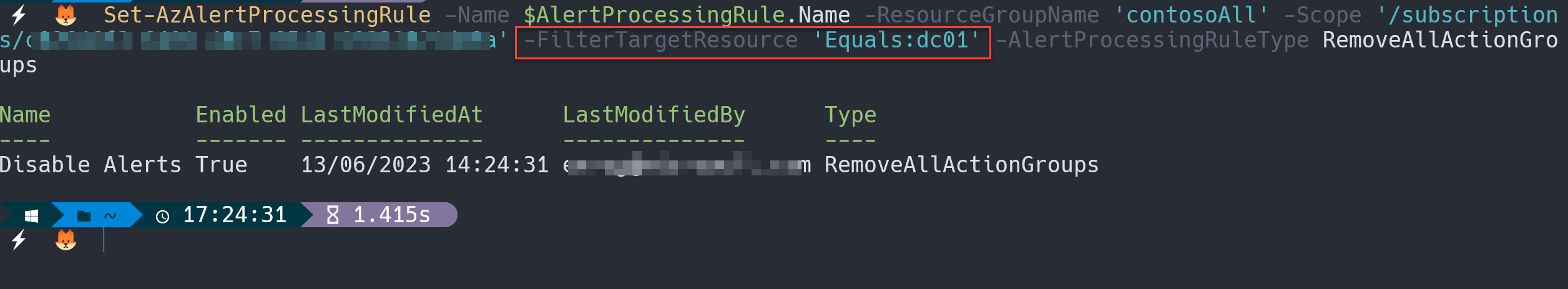 Az.AlertsManagement: Set-AzAlertProcessingRule does not set FilterTargetResource · Issue #22061 ...