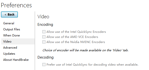 Regression: all hardware encoding options grey out · Issue #2268 · HandBrake/HandBrake · GitHub