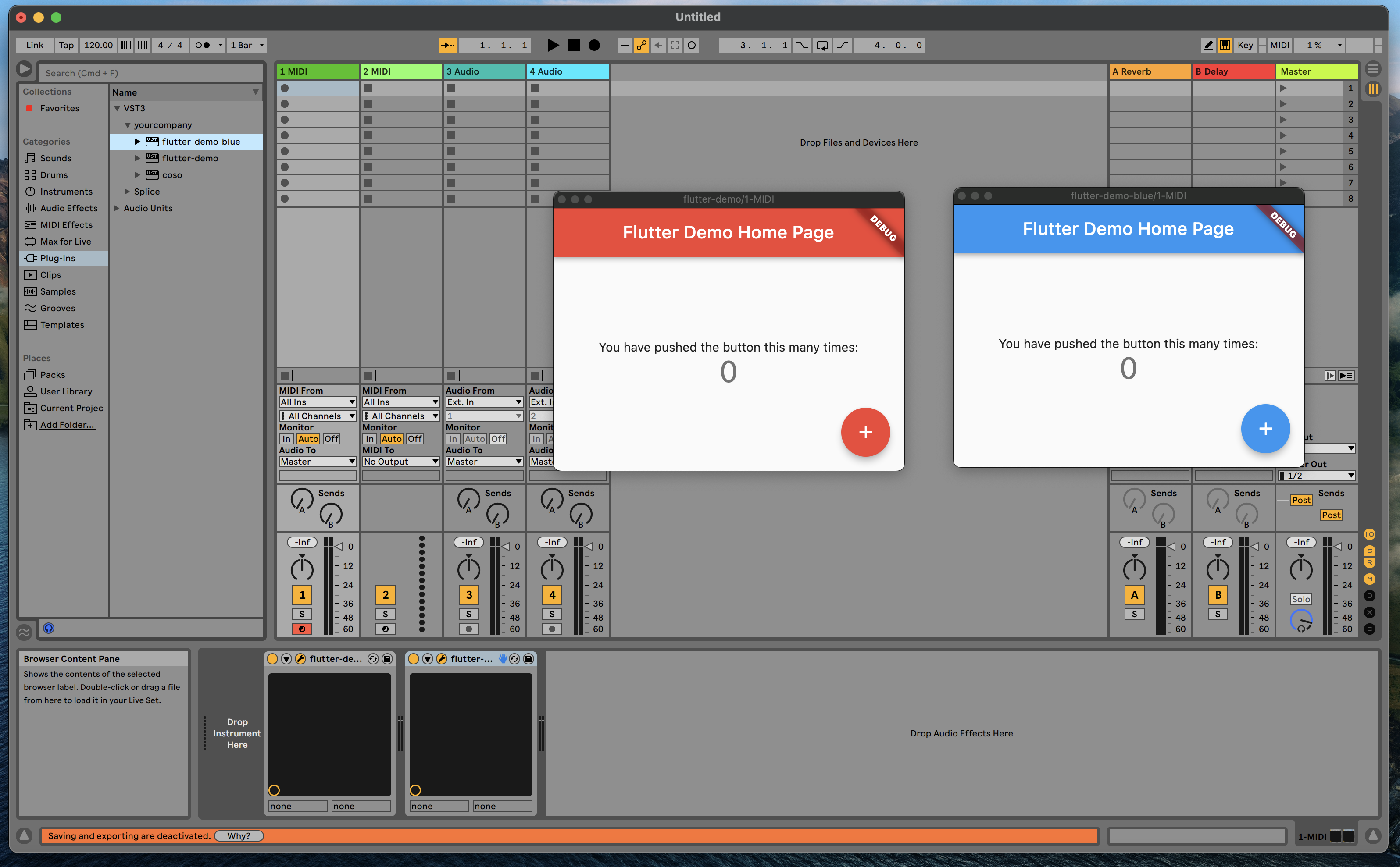 Flutter framework collision when embedding in a VST or AudioUnit DAW ...