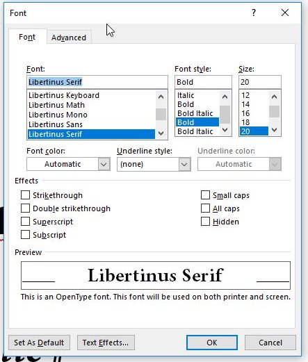 Not possible to use Libertinus serif semibold in MS Word and other ...