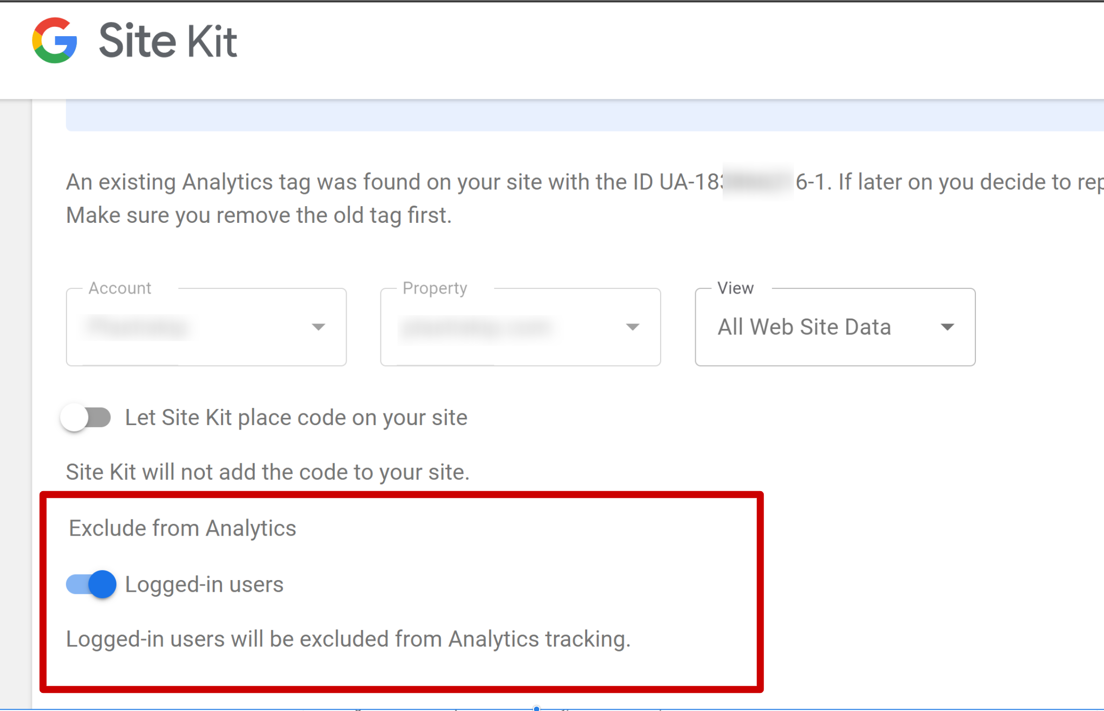 Remove the option to include / exclude logged in users when the Analytics snippet is not placed ...
