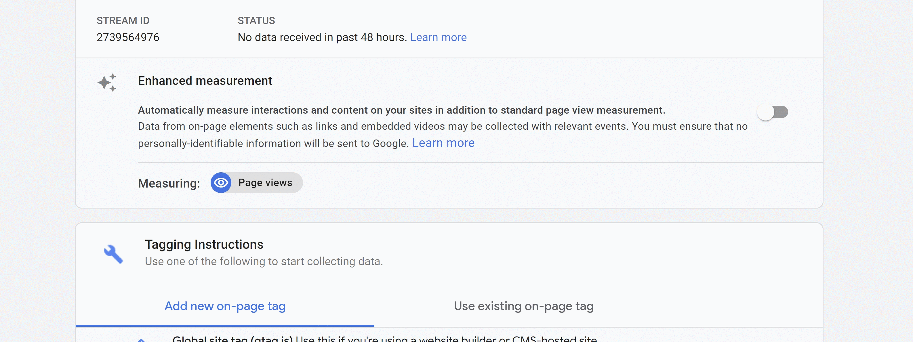 Allow users to enable "Enhanced measurement" tracking when configuring ...