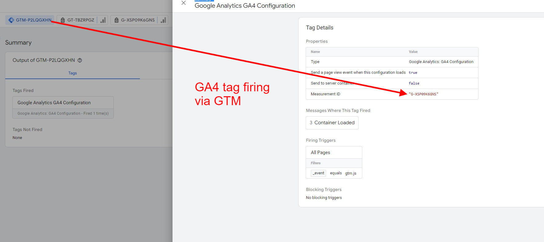 Existing GA4 tags placed via GTM not recognized, with no notice that an existing property was ...
