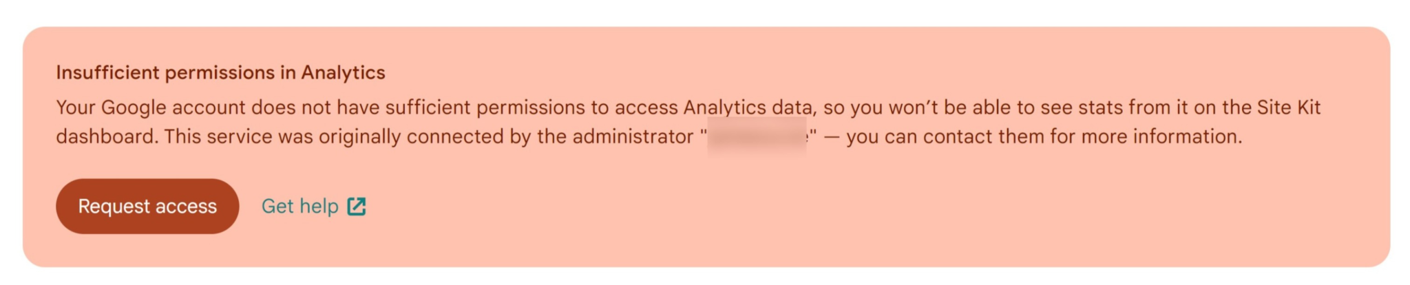 Analytics error notices no longer include the "Request access" button · Issue #7361 · google ...