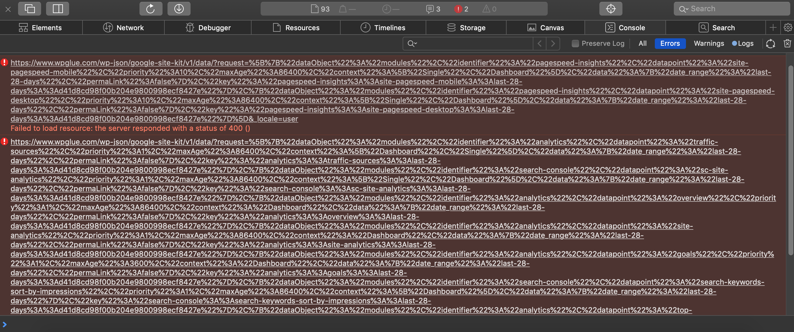 Can't fetch data: No Data / 400 Error PageSpeed insights · Issue #243 ...