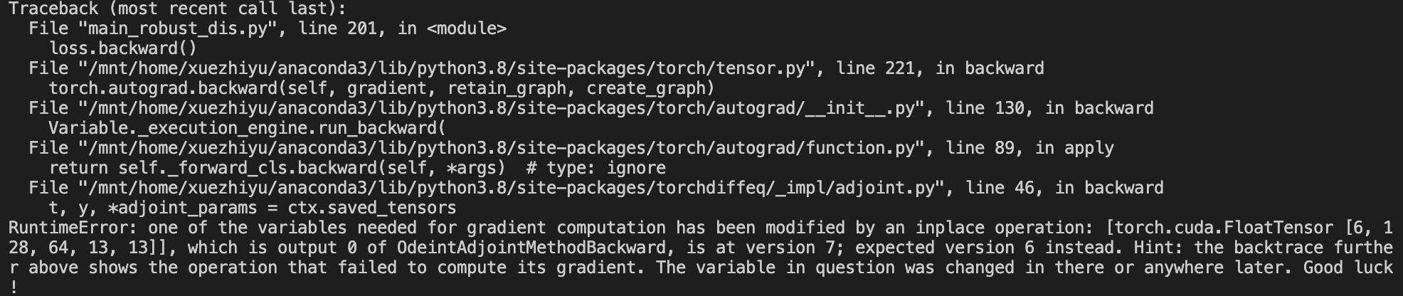 Backward Issue for Adjoint Method · Issue #185 · rtqichen/torchdiffeq ...