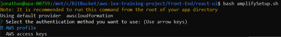 Headless Amplify Cli Prompts For Profile Access Keys Despite Being Defined In Bash Script