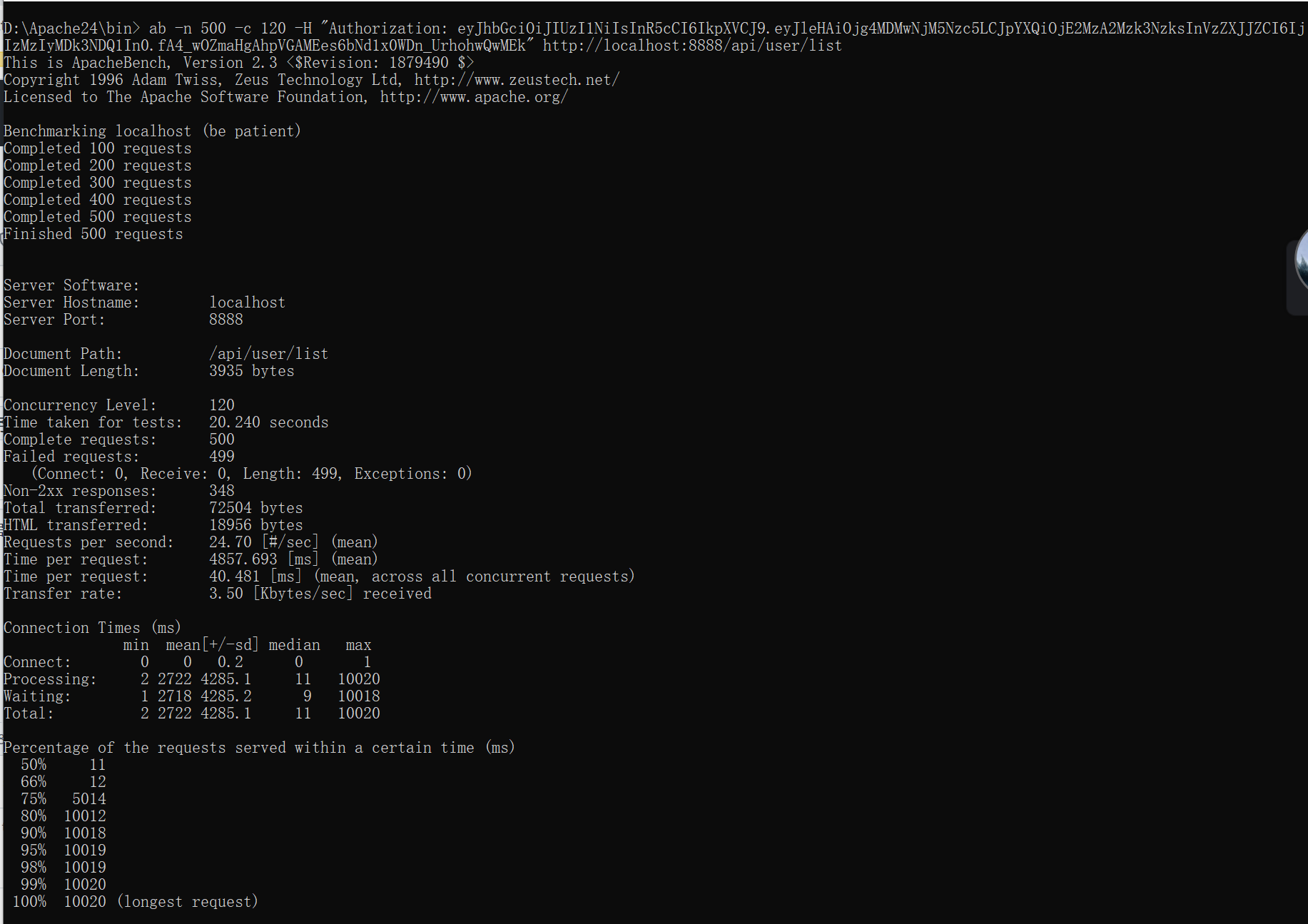 ab压力测试完毕 服务还在运行但是再次发送请求得到rpc超时 · Issue #1139 · zeromicro/go-zero · GitHub