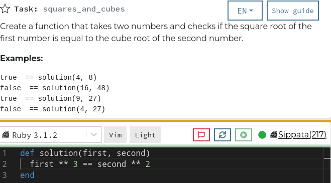 Верное решение не совпадает с условием задачи · Issue #1173 · hexlet-codebattle/codebattle · GitHub