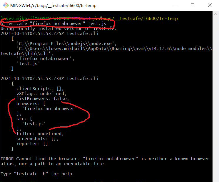 Testcafe Not Parsing Command Line Argument With Quotesspaces Correctly On Windows · Issue 6600
