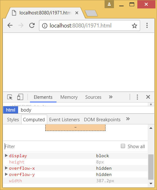 getStyleProperty("overflow") does not work for document.documentElement in Chrome browser ...