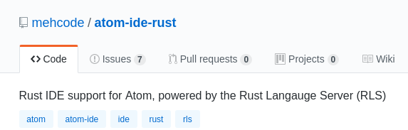Typo On Repo Description · Issue 51 · Rust Lang Atom Ide Rust · Github