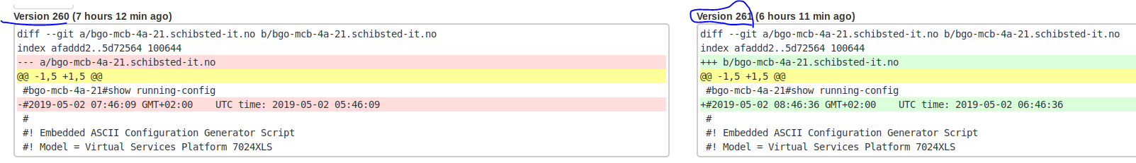 diffs for minor switch changes · Issue #1795 · ytti/oxidized · GitHub