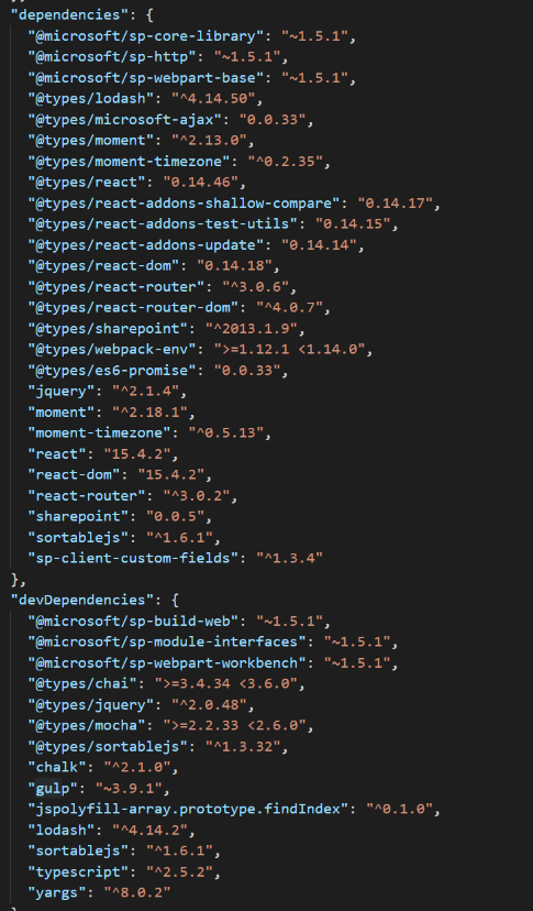 SOLUTION: SPFx 1.5.0 wrong typings in package.json causing lots of problems · Issue #2093 ...