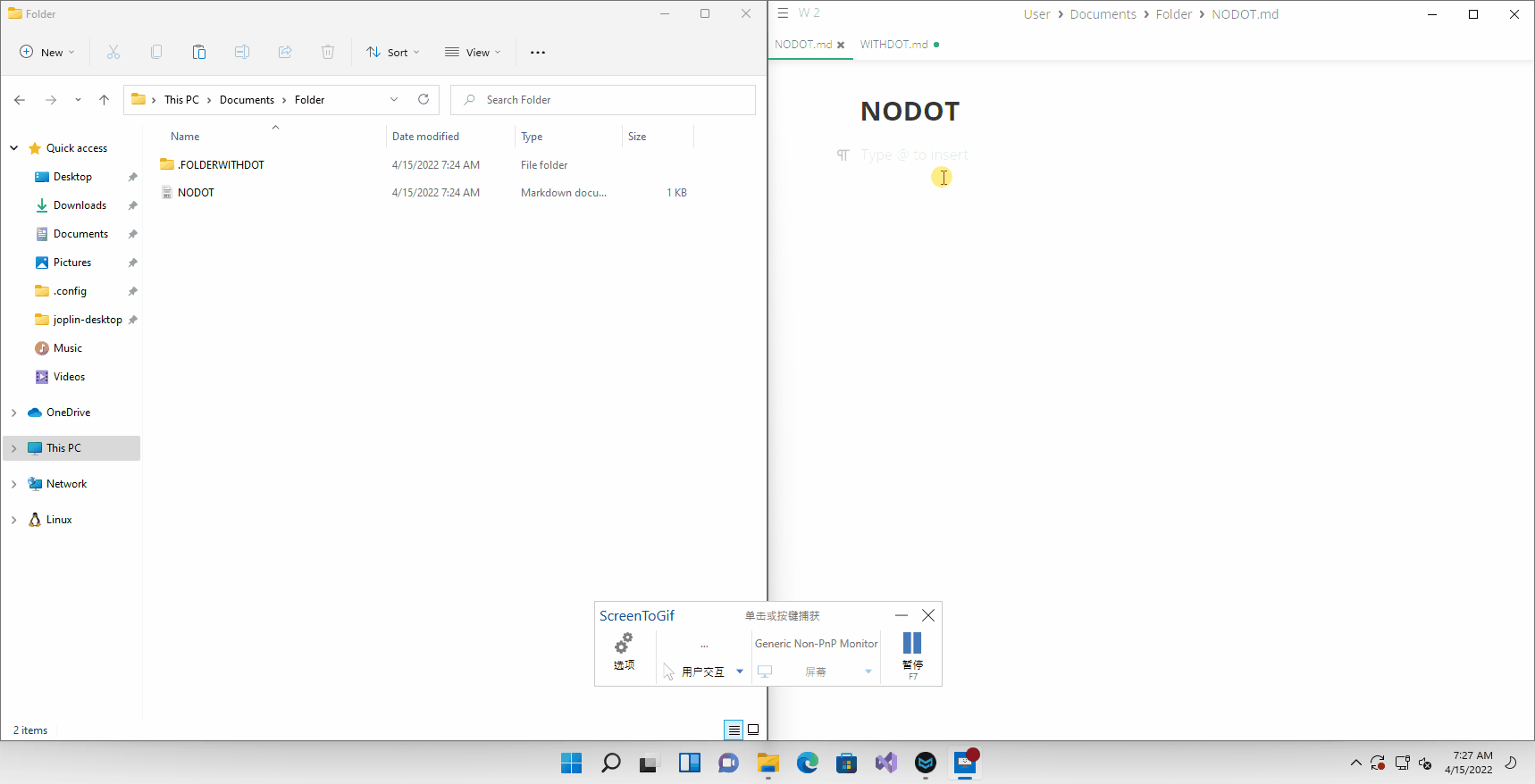 Modification Indicator Not Working When The Folder Name Contains A Dot · Issue 3217 · Marktext 