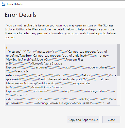 Fail to execute 'Manage Access Control Lists…' action for one ADLS Gen2 blob container · Issue ...