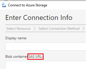 There are inconsistent titles of the SAS URL field on the 'Shared ...