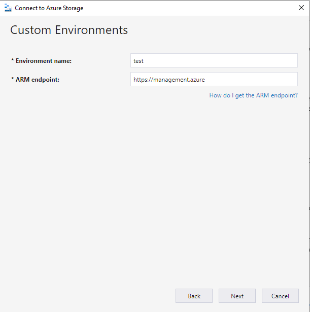 The error message caused by an incomplete ARM endpoint doesn't disappear from the 'Add Custom ...