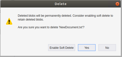 The 'Enable Soft Delete' button is focused by default on the 'Delete' dialog · Issue #4661 ...