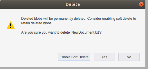 The 'Enable Soft Delete' button is focused by default on the 'Delete' dialog · Issue #4661 ...