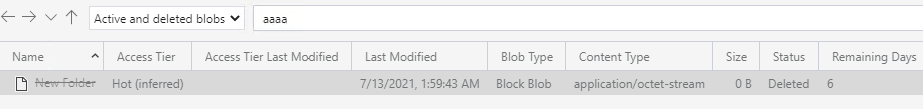 The ADLS Gen2 folder displays as a soft-deleted block blob after soft deleting it · Issue #4672 ...
