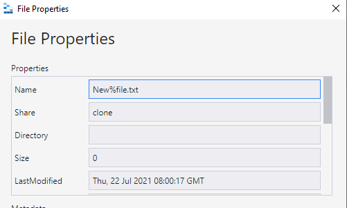 Fail to open the 'File Properties' dialog for one file which name ...