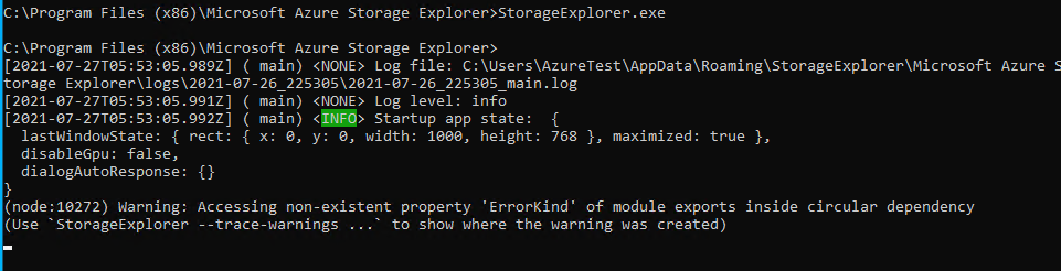 Can't open Storage Explorer after reloading it with 'Use app proxy settings' is configured ...