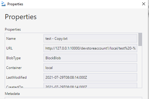 Fail to get properties for one emulator blob · Issue #4732 · microsoft/AzureStorageExplorer · GitHub