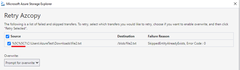 The strange characters '%C5%5C?' display in the conflict Retry Azcopy dialog · Issue #4852 ...