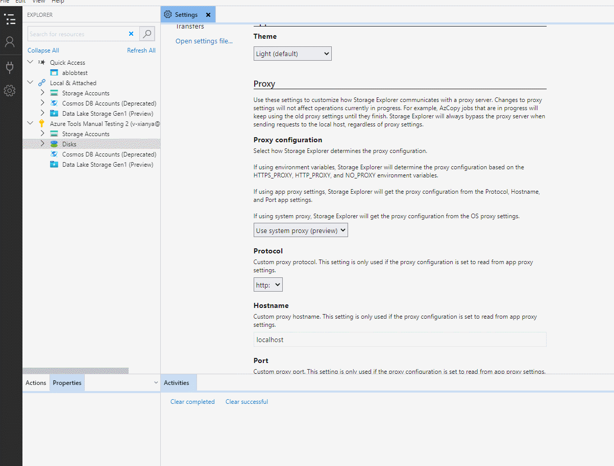 An error occurs when adding one custom environment if the 'Use app proxy settings' is applied ...