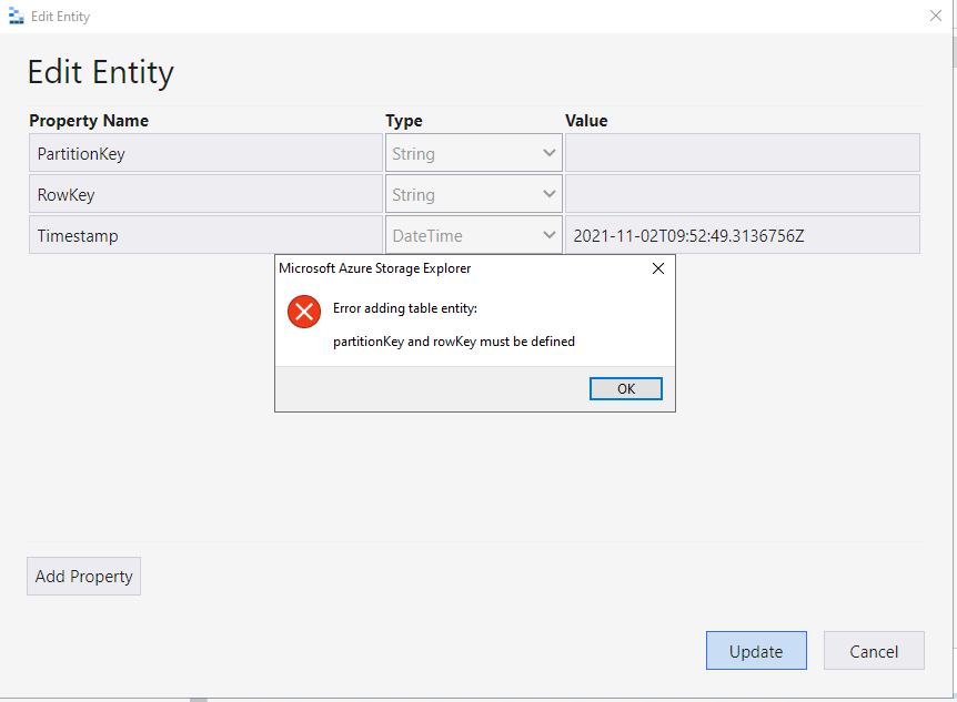 There is an error when updating one entity with an empty partitionkey/rowkey value · Issue #5121 ...