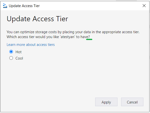The localized description in the 'Update Access Tier' dialog doesn't end with '?' · Issue #5289 ...