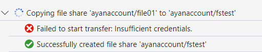 An error dialog pops up when cloning one non-empty file share under one SAS attached storage ...