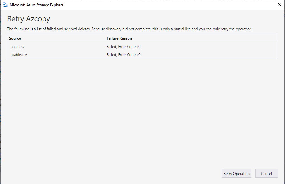 Cant Get The Helpful Error Message When Deleting More Than One Blob