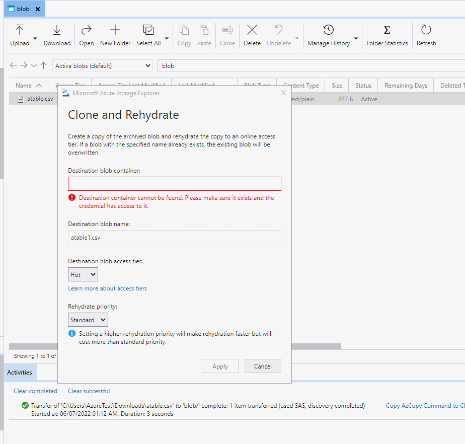 There is an extra scrollbar if clicking the link 'Learn more about access tiers' on the 'Clone ...